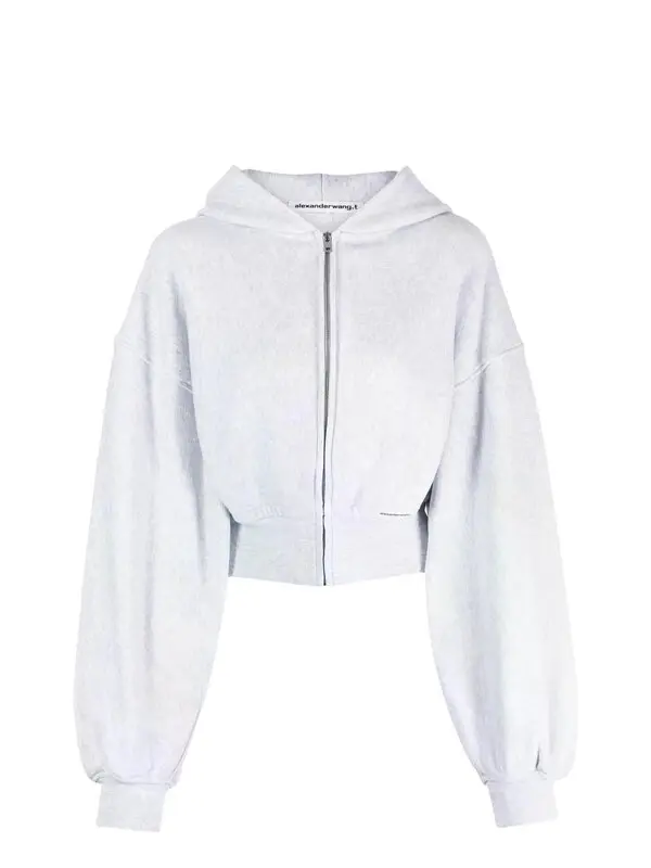 Alexander Wang Zip-up Cropped Hoodie - Grey