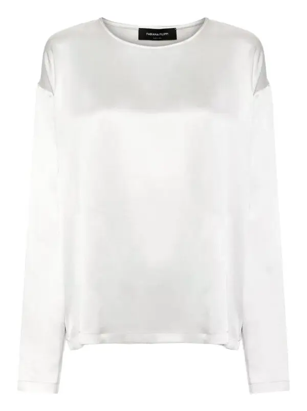 Fabiana Filippi Silk Satin Blouse - Silver