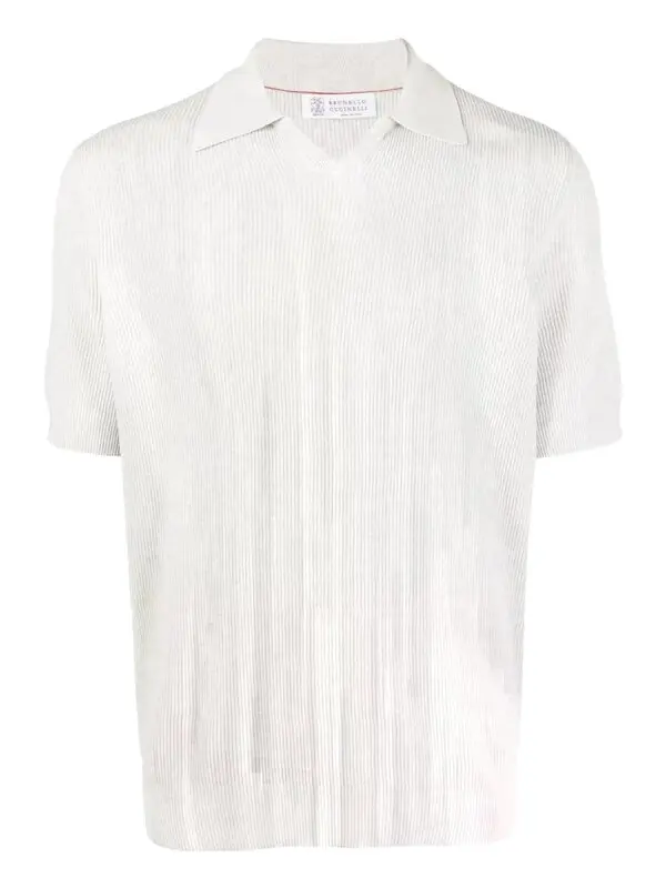 Brunello Cucinelli Ribbed-knit T-shirt - Grey