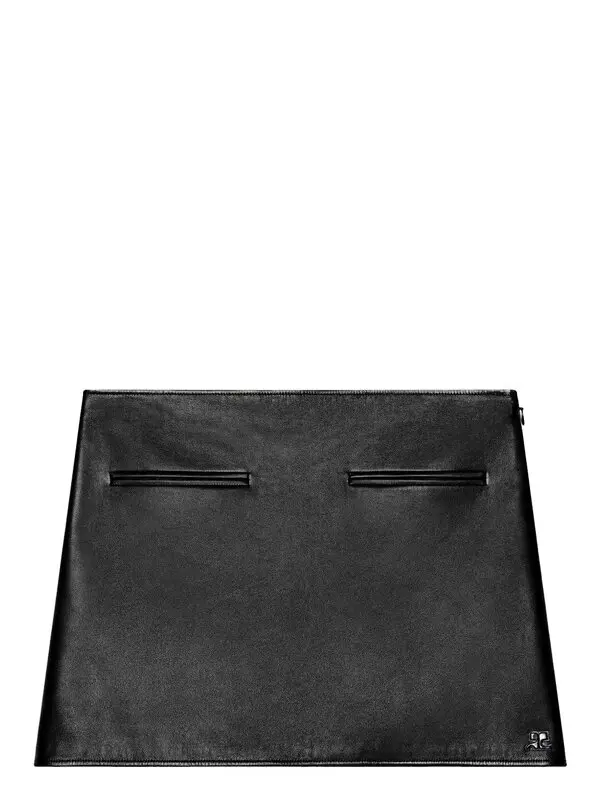 COURREGES Heritage Leather Mini Skirt - Black
