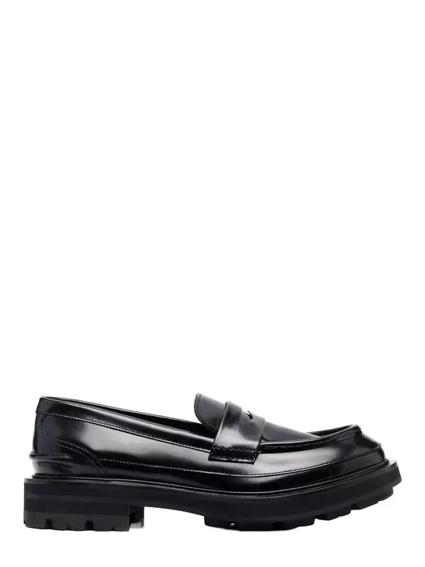 Alexander McQueen Tread-sole Penny-slot Loafers - Black