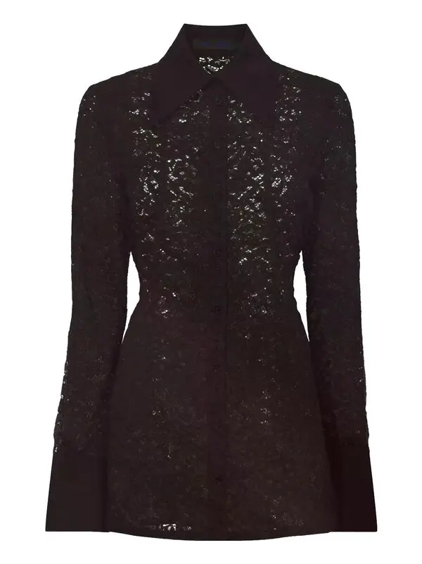 Proenza Schouler Floral Lace Shirt - Black