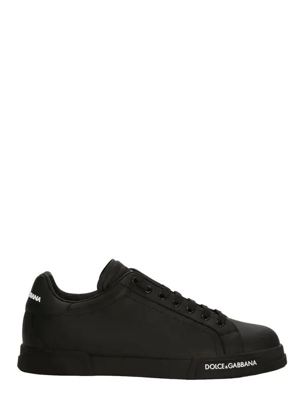 Dolce & Gabbana Logo-patch Low-top Sneakers - Black