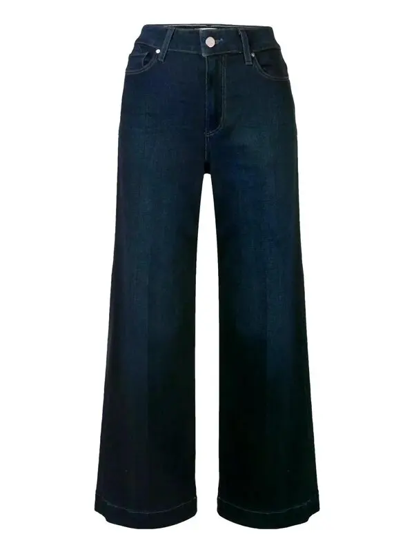 Paige Logo-patch Cropped Jeans - Blue