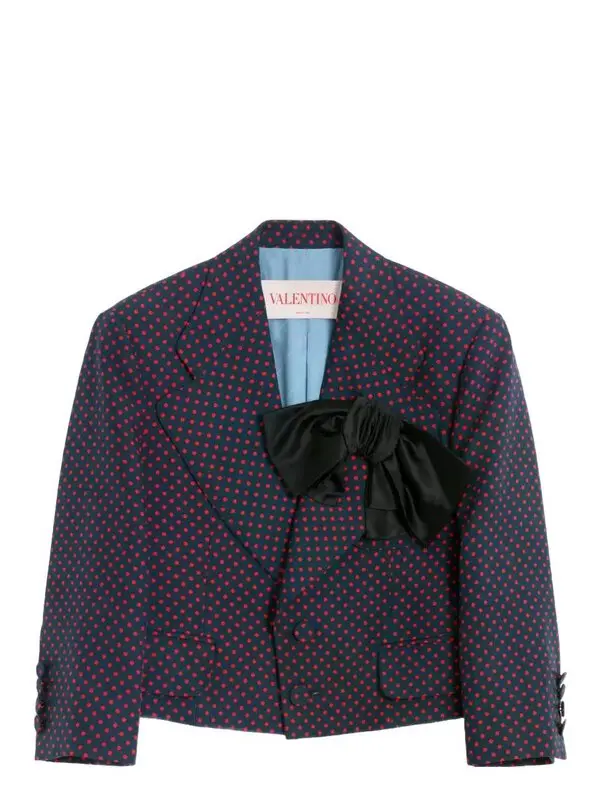 Valentino Garavani Polka Dot Print Blazer - Blue
