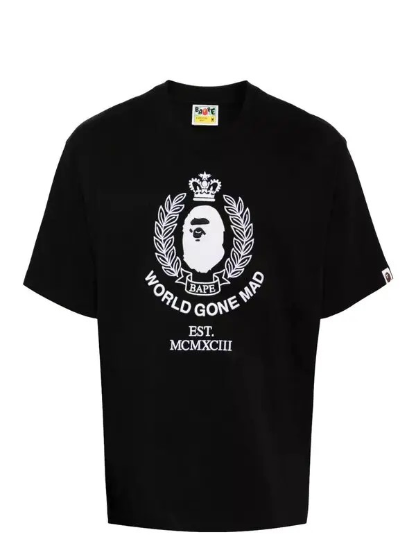 A BATHING APE Embroidered Logo T-shirt - Black