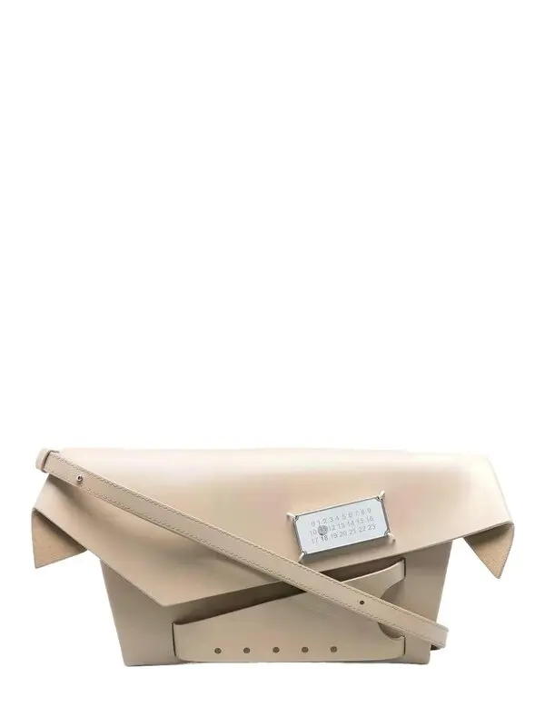 MAISON MARGIELA Snatched Leather Clutch Bag - Neutrals