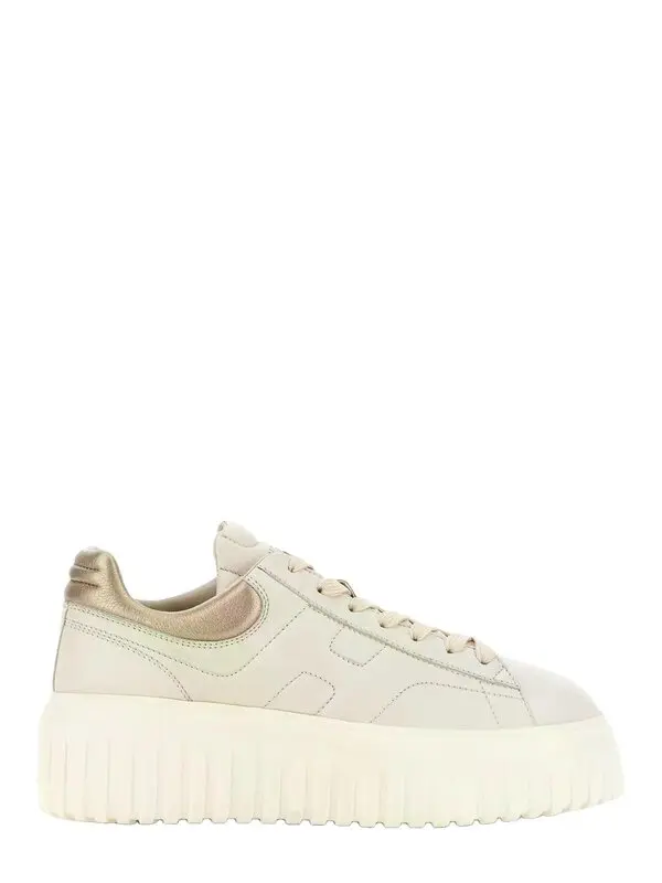 Hogan H-stripes Lace-up Leather Sneakers - Neutrals