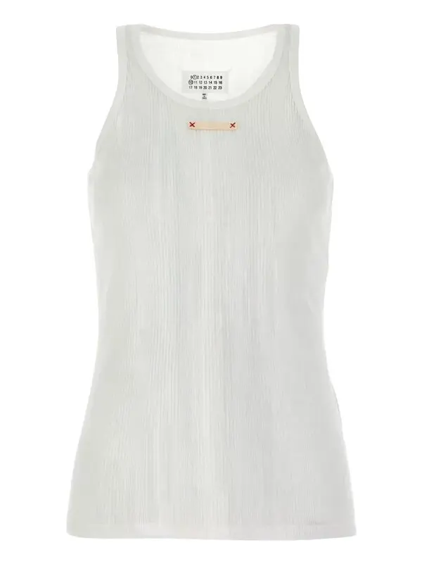 MAISON MARGIELA Ribbed-knit Top - White