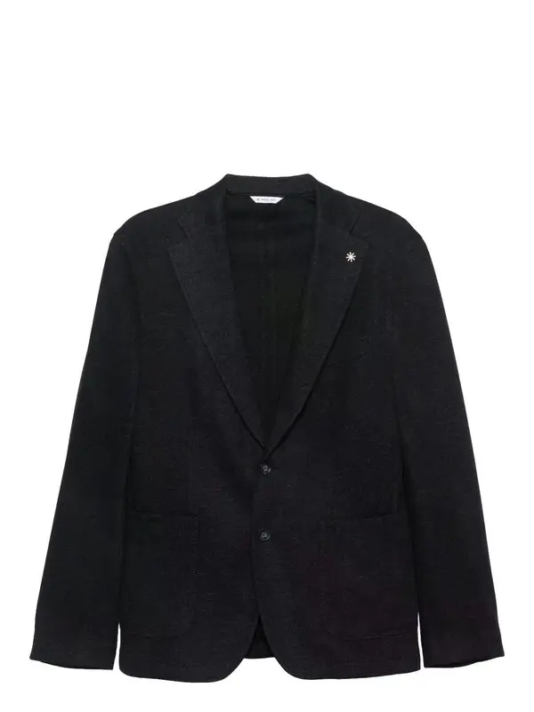 MANUEL RITZ Brooch-detail Blazer - Blue