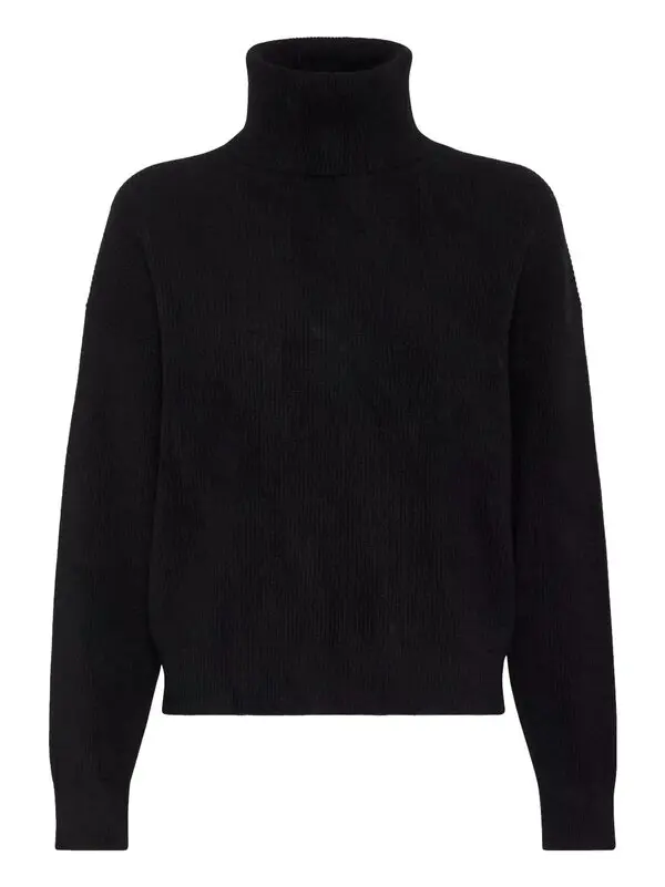 Brunello Cucinelli Roll-neck Ribbed Jumper - Black
