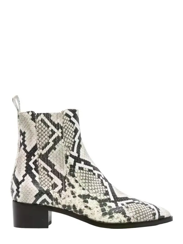 SCAROSSO Olivia 40mm Snakeskin-effect Boots - Neutrals
