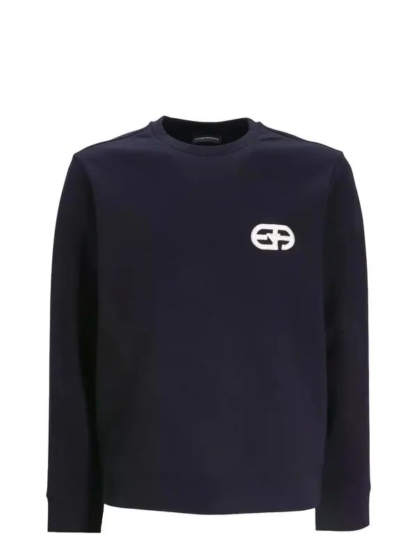 Emporio Armani Logo-patch Long-sleeve Sweatshirt - Blue