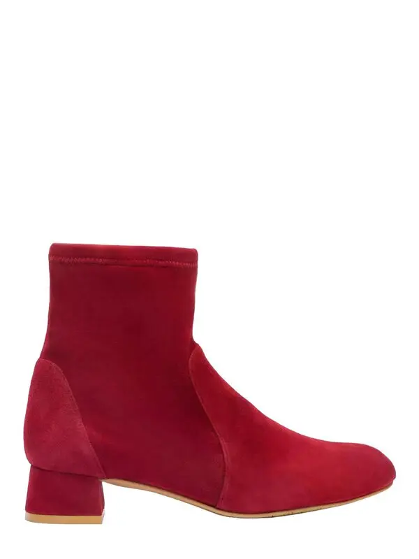STUART WEITZMAN Grace Suede Sock Boots - Red