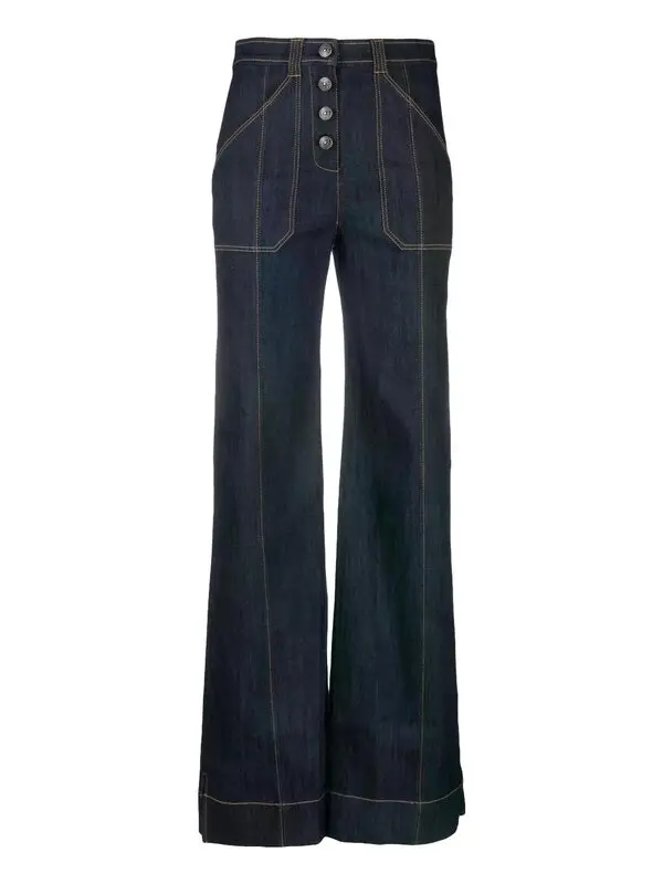 Cinq À Sept Long Benji Cotton Jeans - Blue
