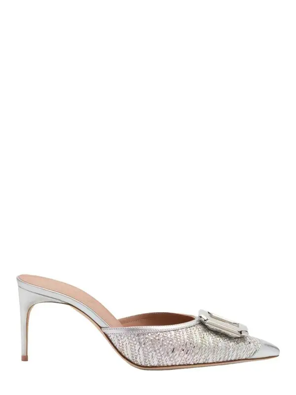 MALONE SOULIERS 70mm Mona Mules - Silver