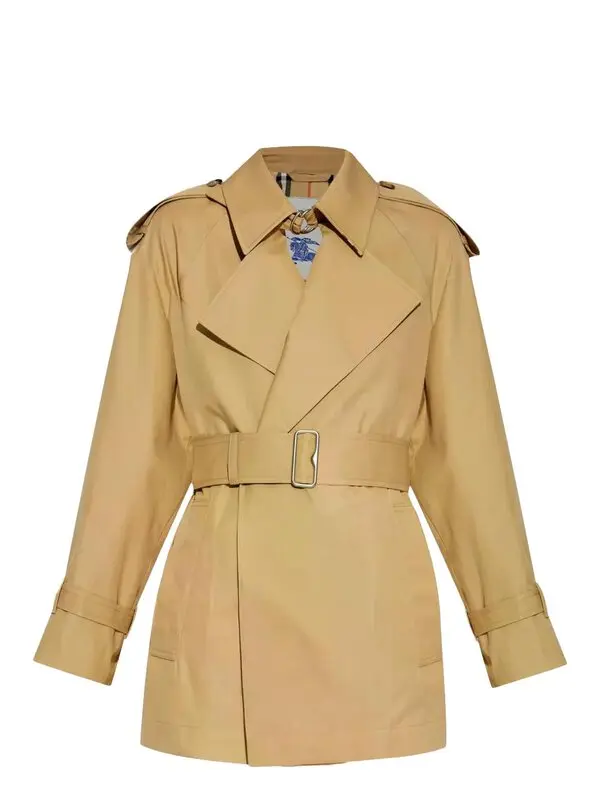 Burberry Belted Gabardine Trench Jacket - Neutrals
