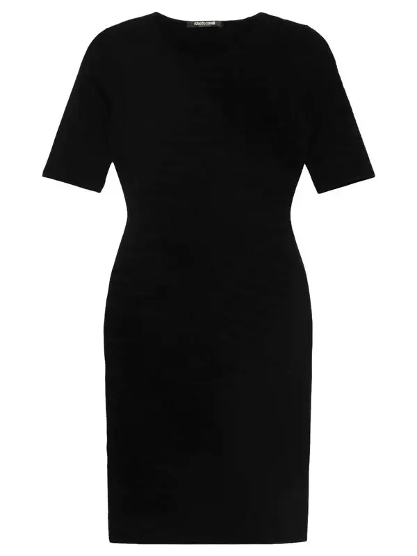 Roberto Cavalli Openwork-areas Mini Dress - Black
