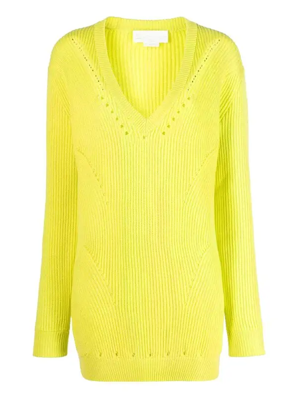 GENNY V-neck Wool Jumper - Green