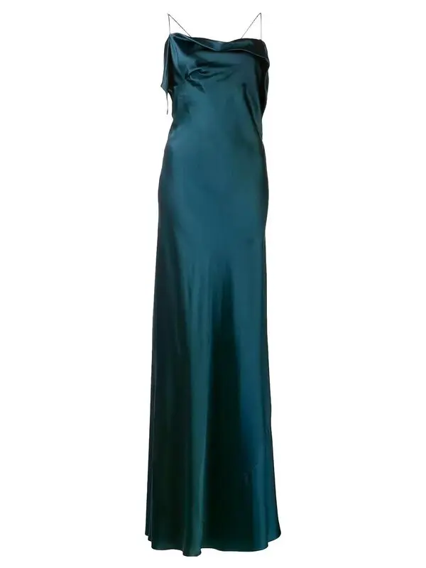 Michelle Mason Square-neck Silk Dress - Blue
