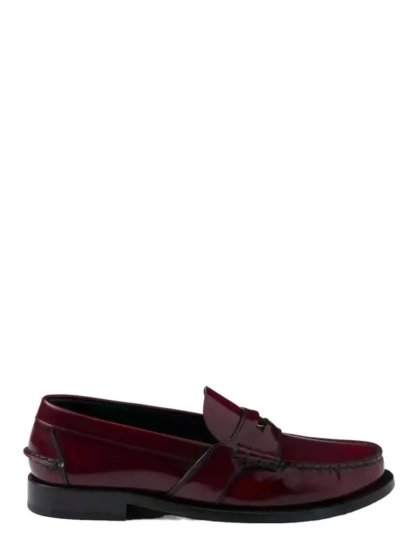 Prada Brushed-leather Loafers - Red