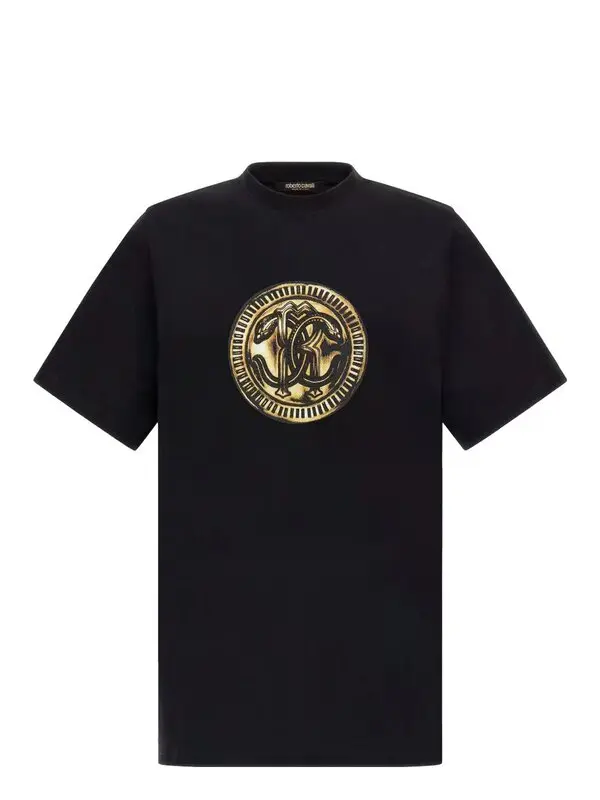 Roberto Cavalli Bandana-print Cotton T-shirt - Black