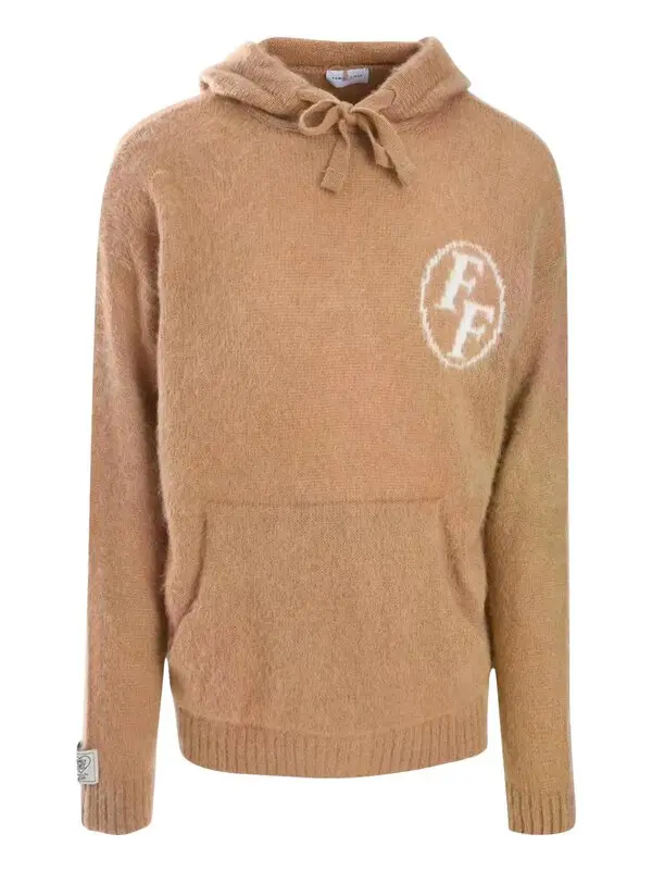 FAMILY FIRST Logo-embroidered Hoodie - Neutrals