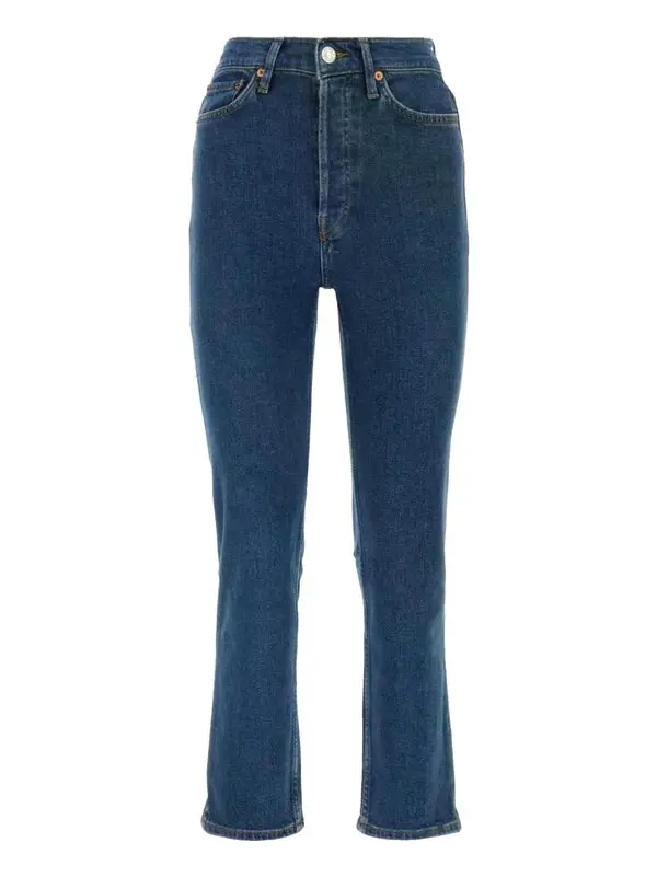 RE/DONE 70s Ultra High-rise Cropped Jeans - Blue