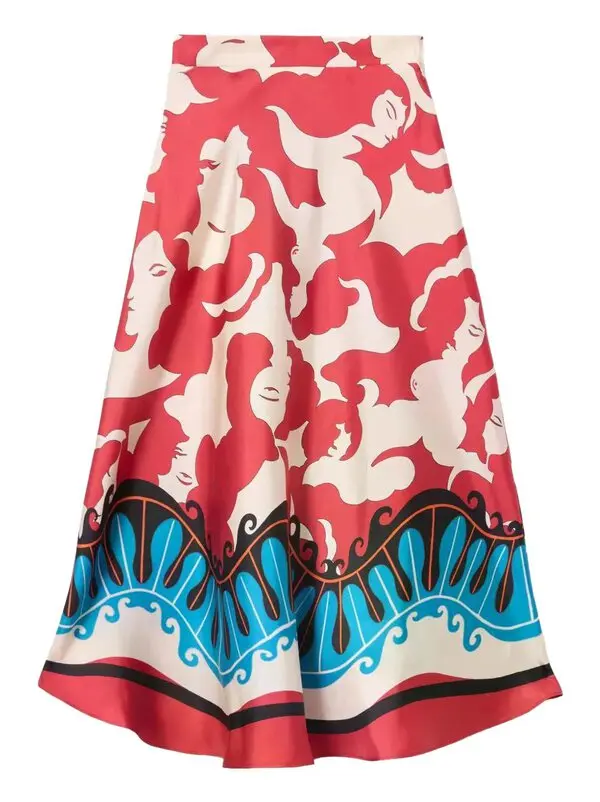 La DoubleJ X Mother Lungomare High-waisted Midi Skirt - Red