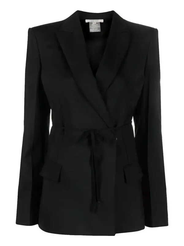 NENSI DOJAKA Belted Wool-blend Blazer - Black