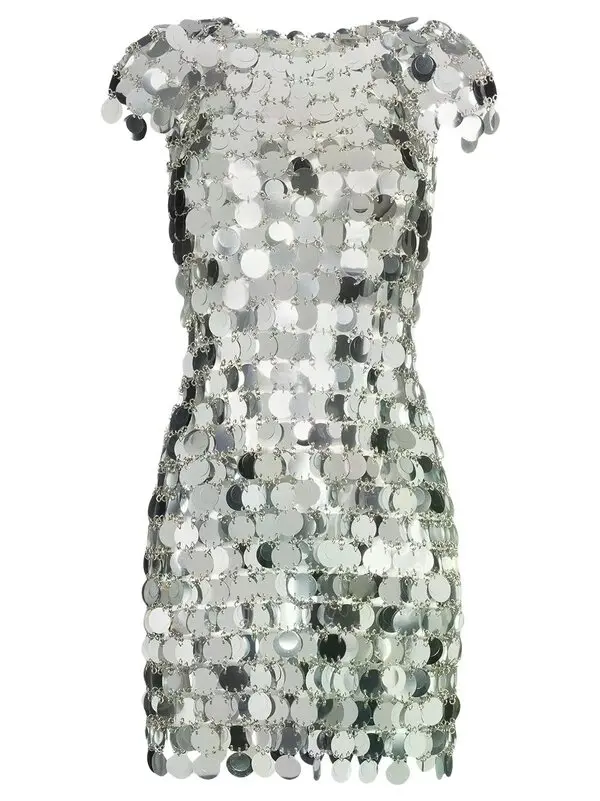 Rabanne Sequin Chain-disc Mini Dress - Metallic