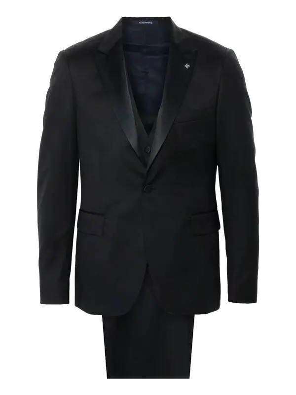 Tagliatore Satin-trim Dinner Suit - Blue