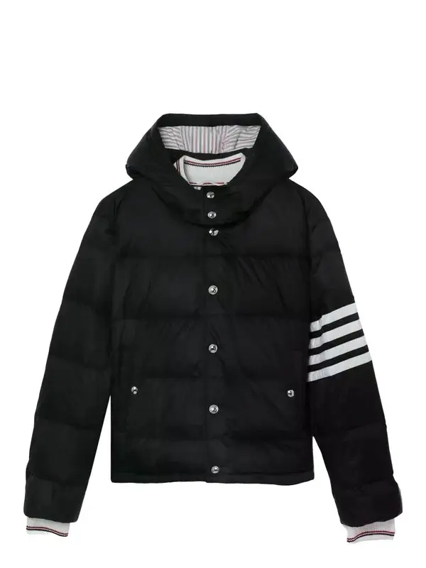 Thom Browne 4-bar Hooded Puffer Jacket - Black