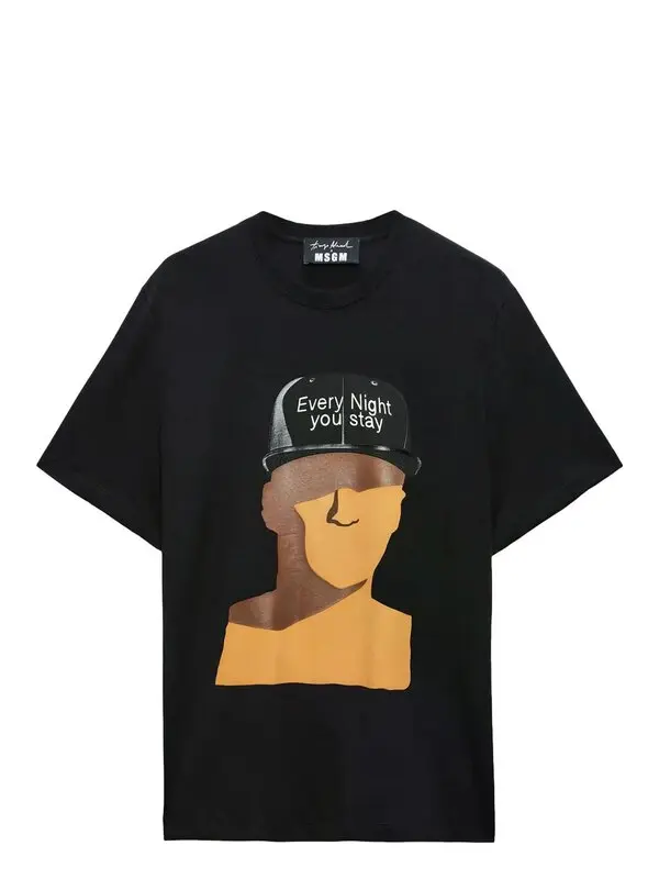 MSGM Graphic-print T-shirt - Black