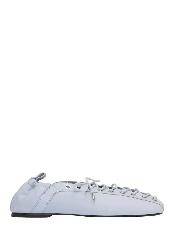 GANNI Lace-up Ballet Flats - Blue