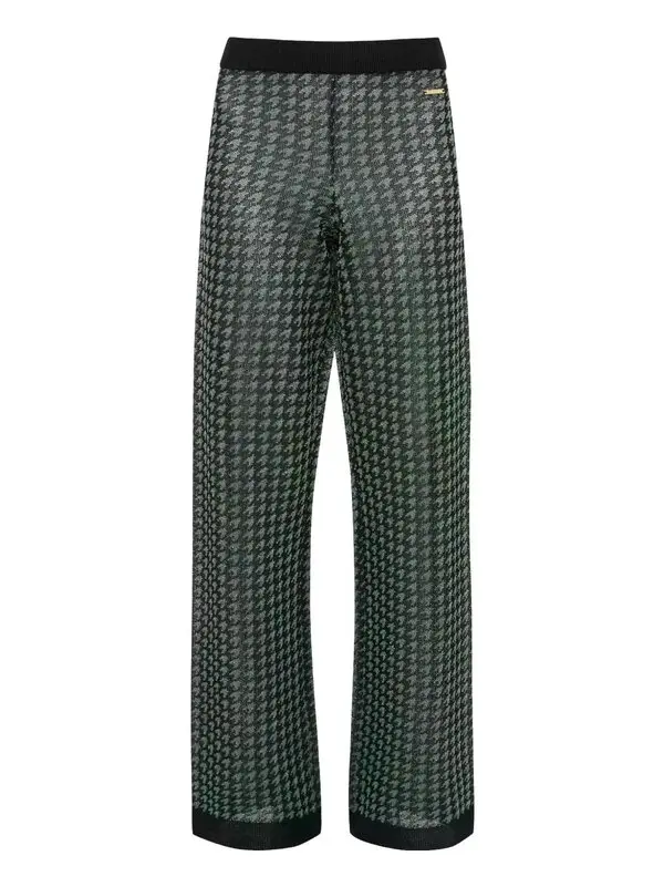 JW Anderson Check-pattern Trousers With Logo Plaque - Black