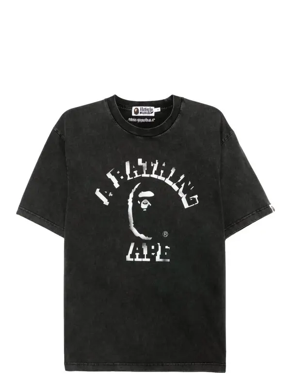A BATHING APE Garment Dye Spray Print Tee - Black