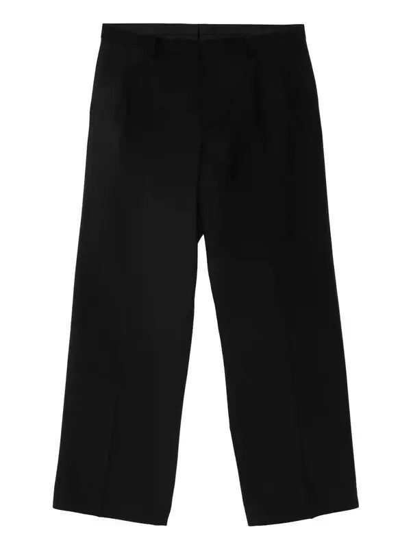 SUNFLOWER Wide-leg Pleated Trousers - Black