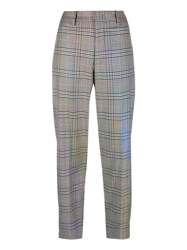 DONDUP Micaela Checked Tapered Trousers - Blue