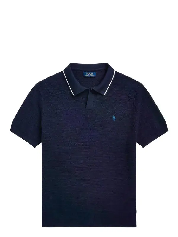 Polo Ralph Lauren Logo-embroidered Textured Jumper - Blue