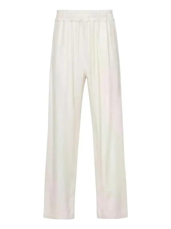Gcds Embroidered-logo Track Pants - Neutrals