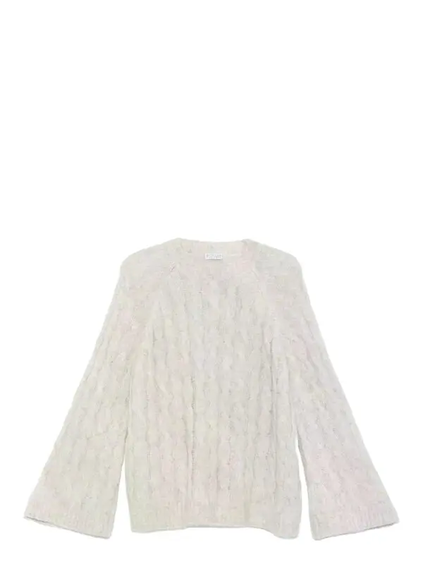Brunello Cucinelli Cable-knit Wool-mohair Blend Sweater - Grey