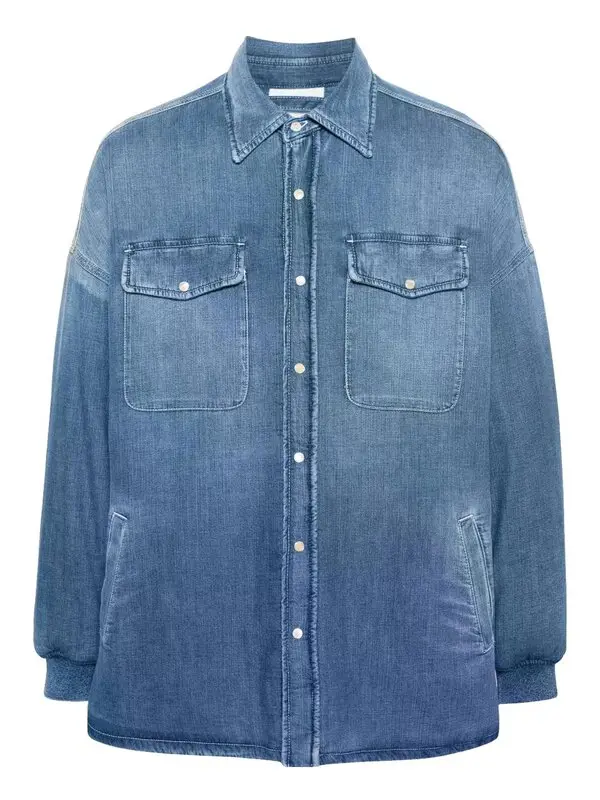 Alexander McQueen Seal-embroidered Denim Jacket - Blue