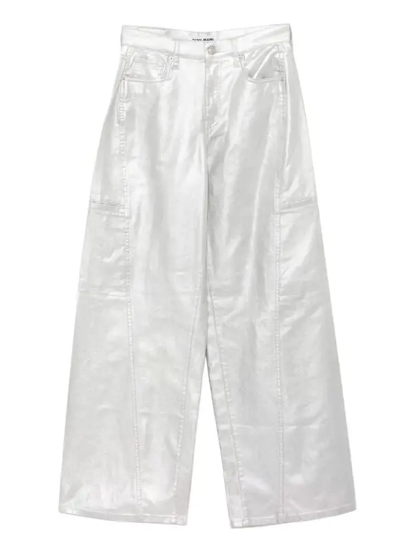 Dkny High-rise Wide Leg Cargo Trousers - Silver