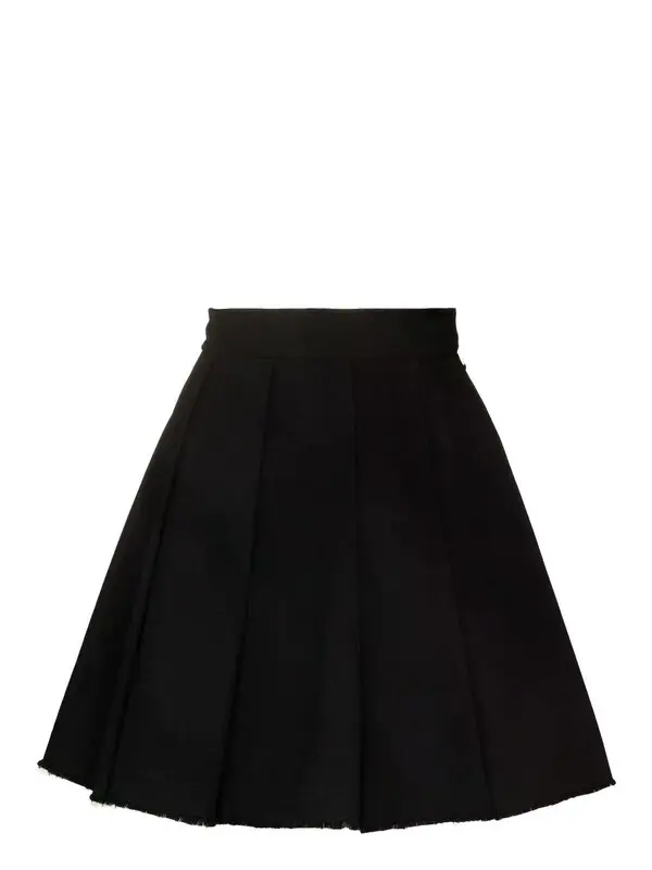 SHUSHU/TONG Pleated Raw-hem Skirt - Black