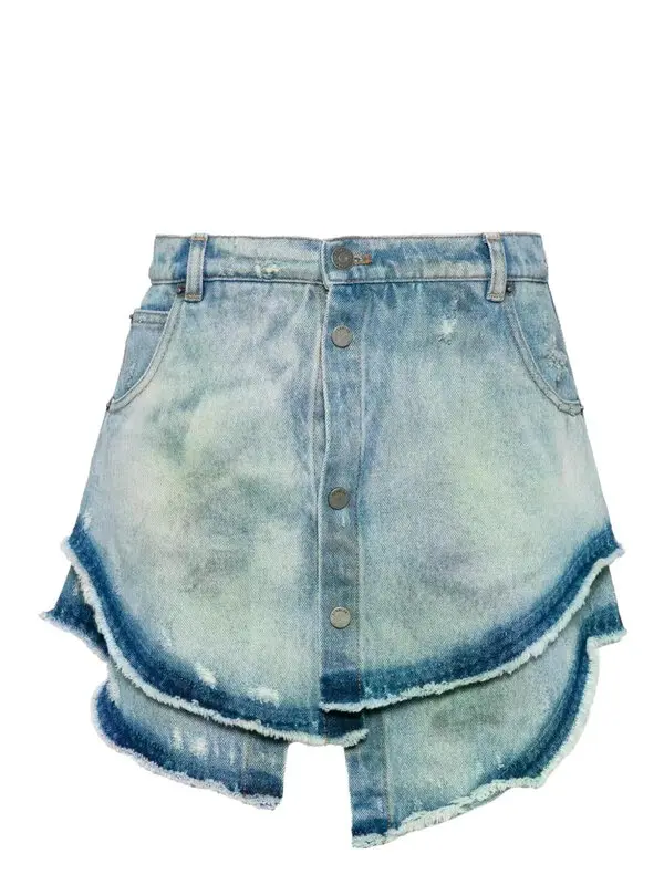 EGONLAB Layered Denim Skirt - Blue