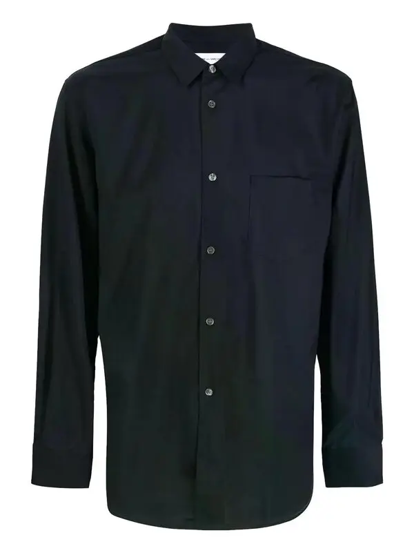Comme Des Garçons Button-down Fitted Shirt - Blue