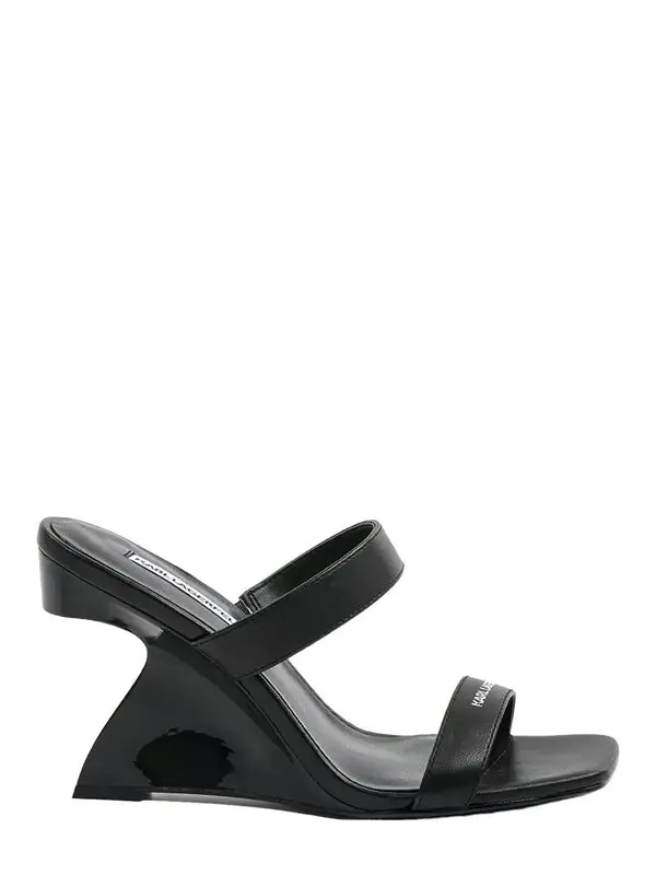 Karl Lagerfeld 90mm Logo-print Wedge Sandals - Black