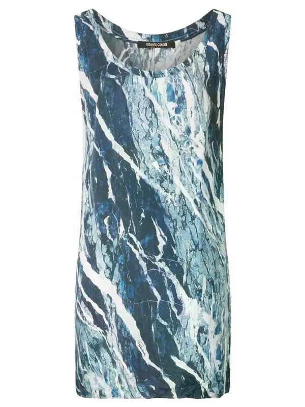 Roberto Cavalli Silk Mini Dress - Blue