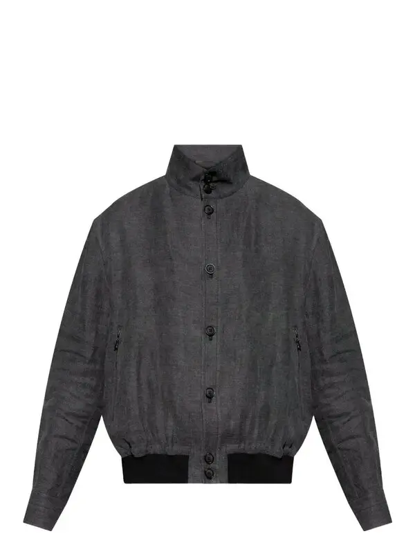 Giorgio Armani Button-up Bomber Jacket - Grey